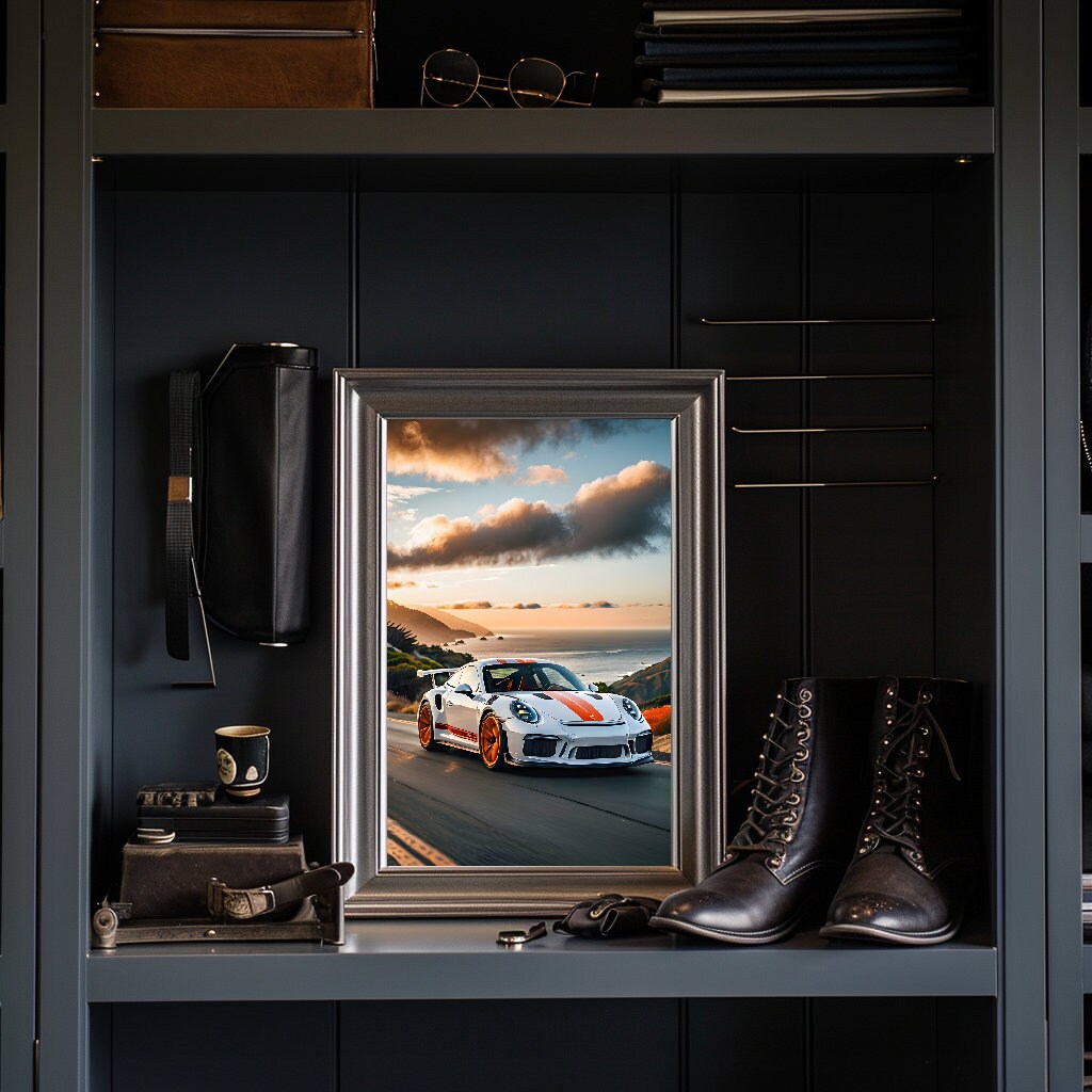 Porsche Print Porsche Art Porsche GT3RS Poster Exotic Car Wall Art Desk ...