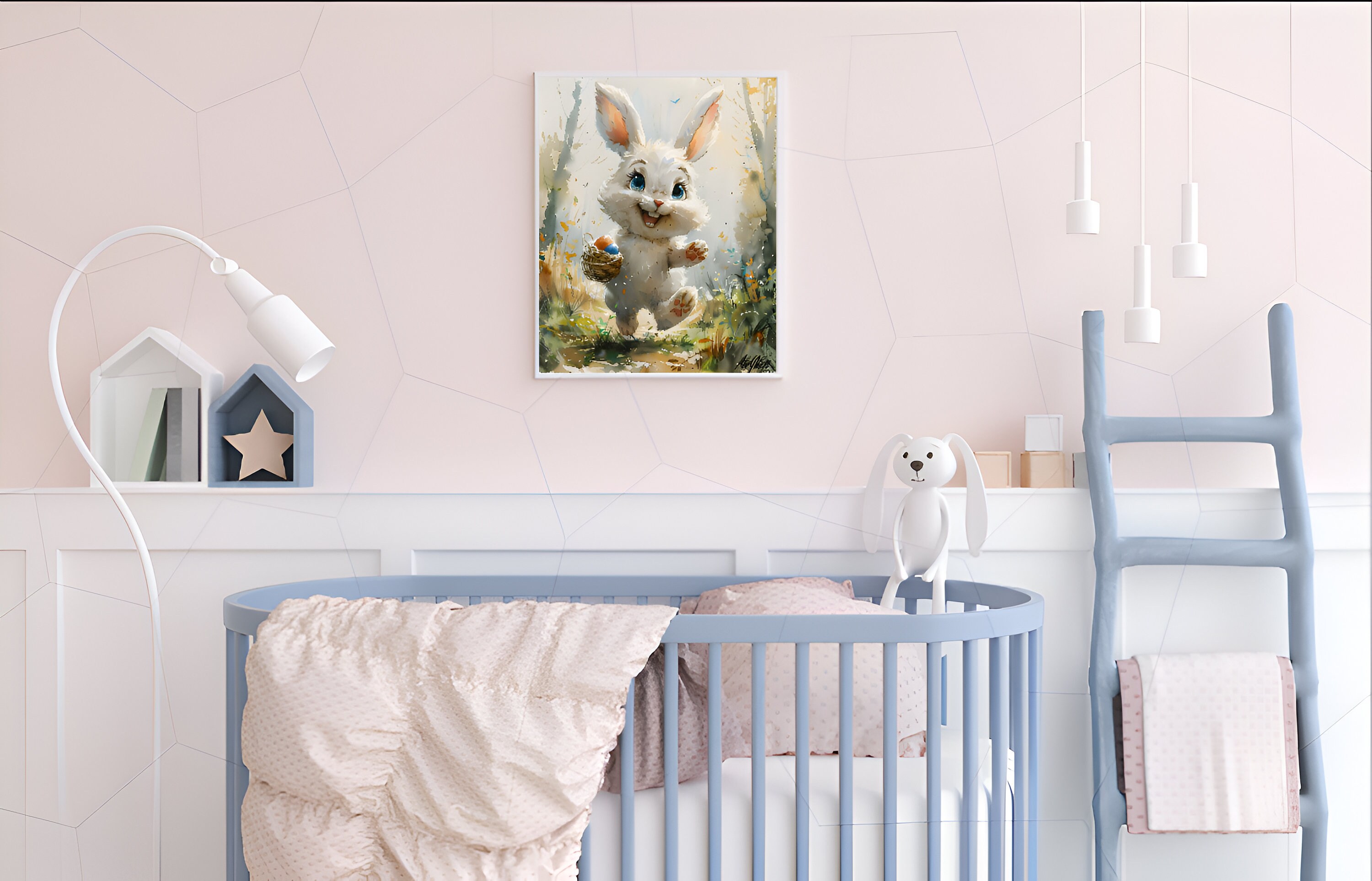 Cute Easter Bunny Printable Easter Wall Art Easter Print Spring Print ...