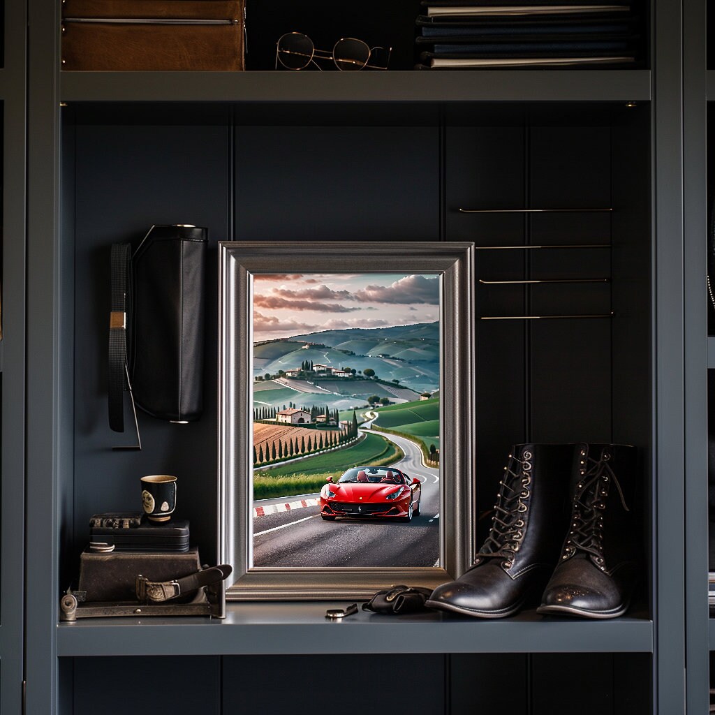 Ferrari Print Ferrari Art Ferrari Poster Exotic Car Wall Art Desk Decor ...