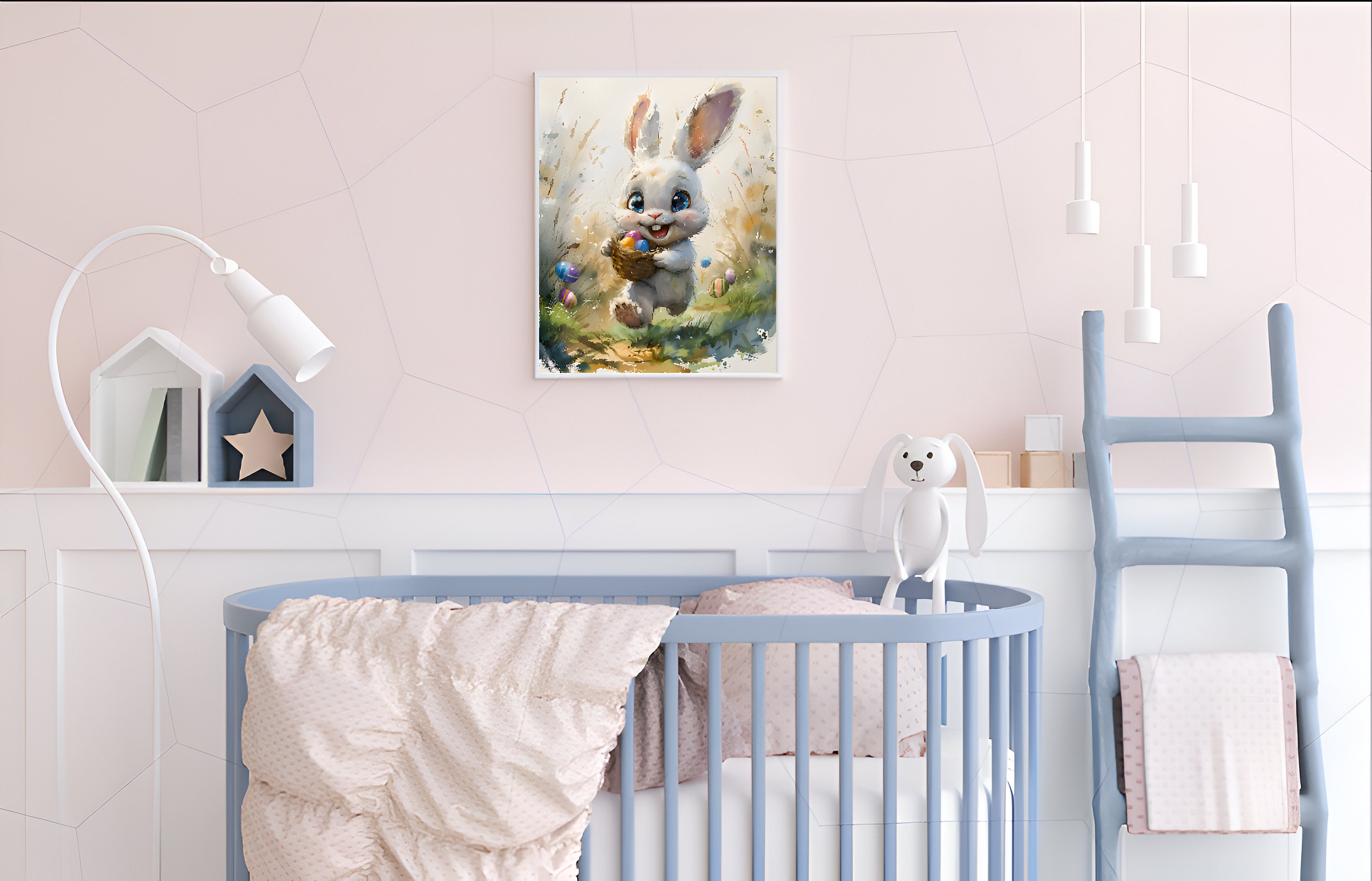 Cute Easter Bunny Printable Easter Wall Art Easter Print Spring Print ...