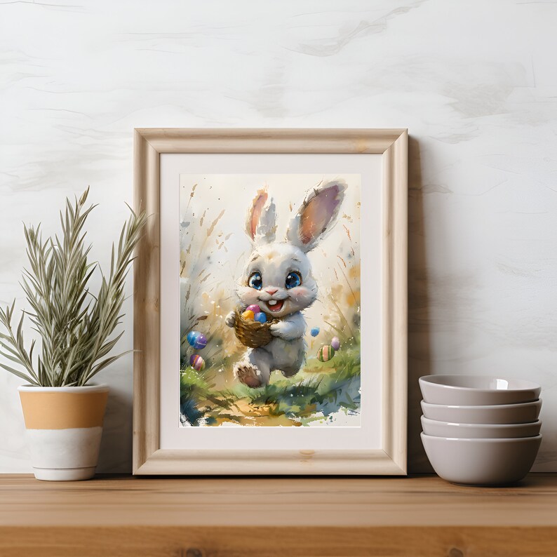 Cute Easter Bunny Printable Easter Wall Art Easter Print Spring Print ...
