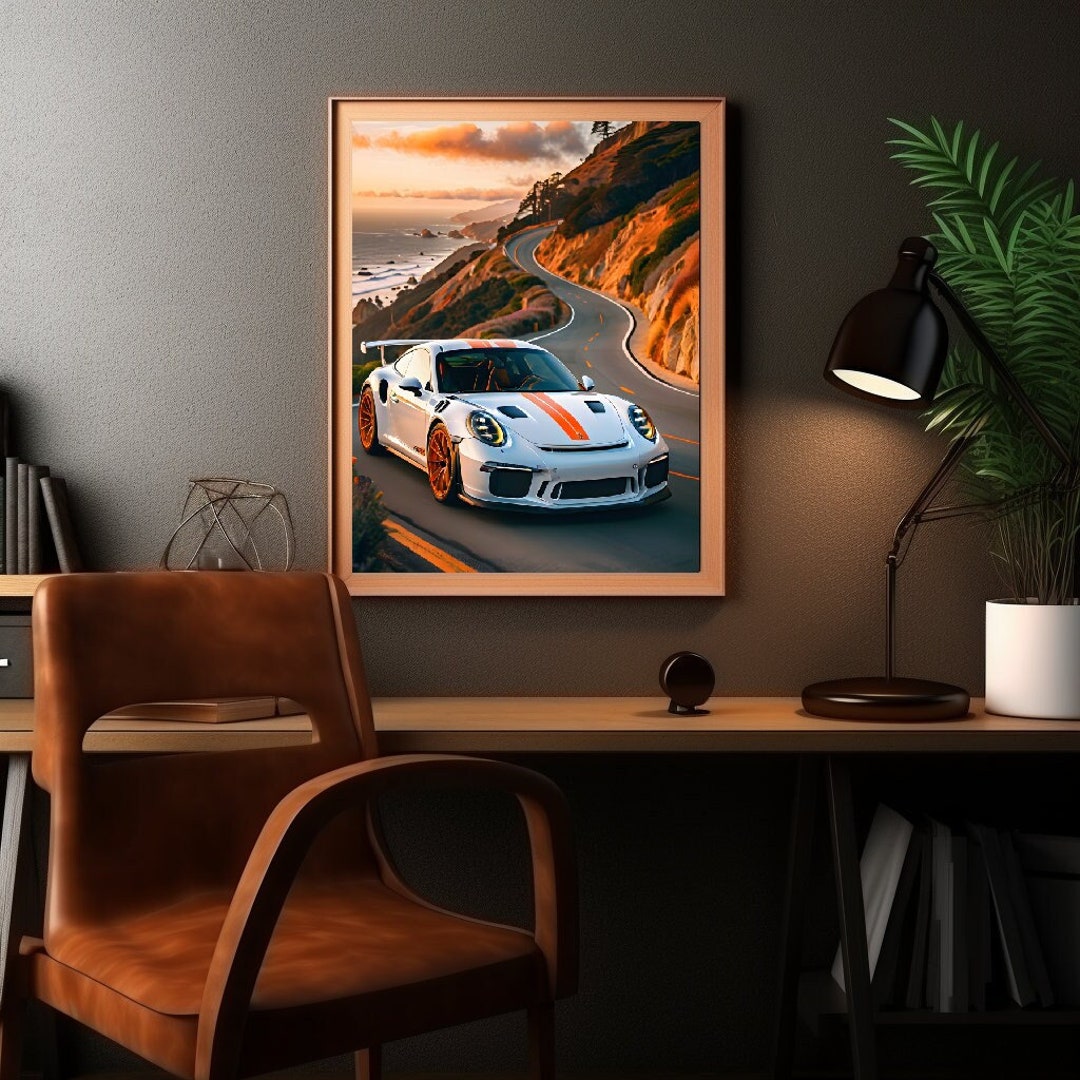 Porsche Print Porsche Art Porsche GT3RS Poster Exotic Car Wall Art Desk ...