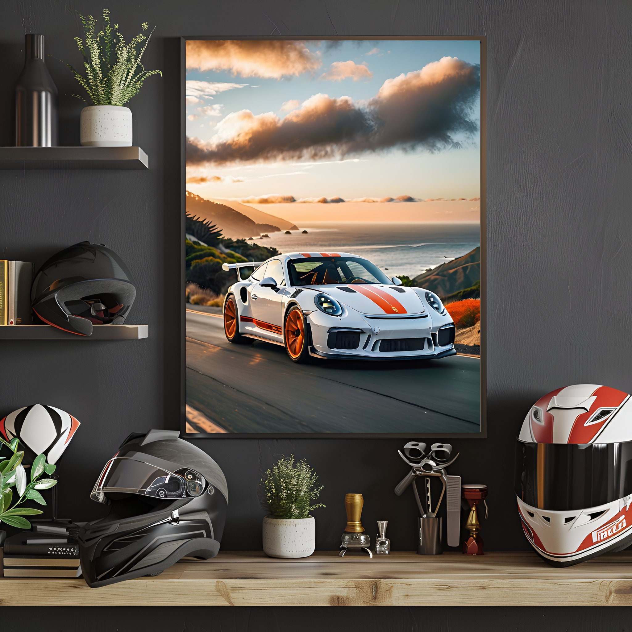 Porsche Print Porsche Art Porsche GT3RS Poster Exotic Car Wall Art Desk ...