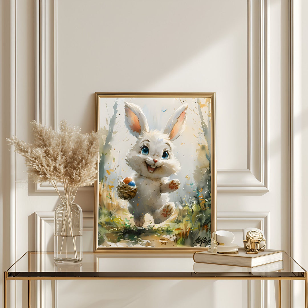 Cute Easter Bunny Printable Easter Wall Art Easter Print Spring Print ...