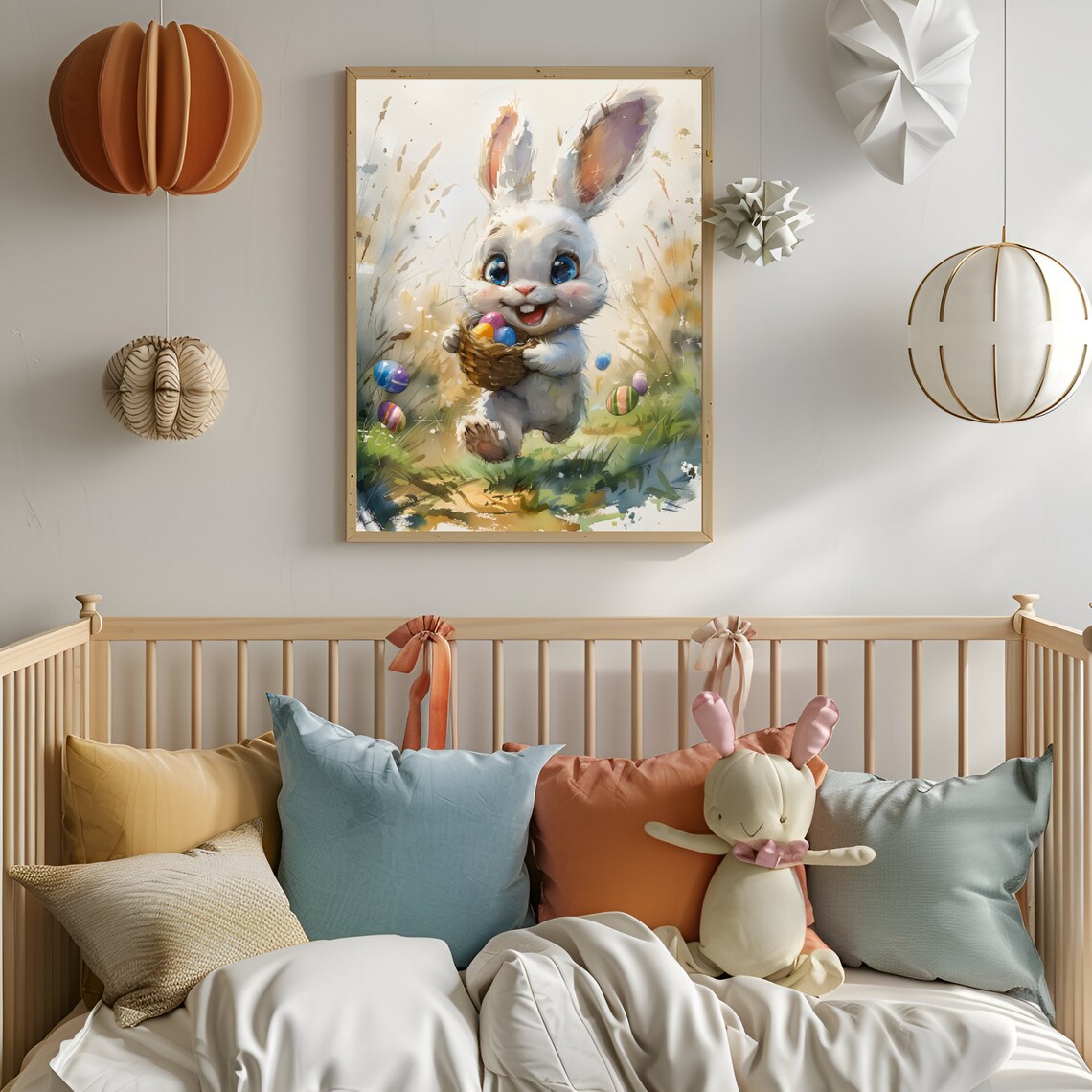 Cute Easter Bunny Printable Easter Wall Art Easter Print Spring Print ...