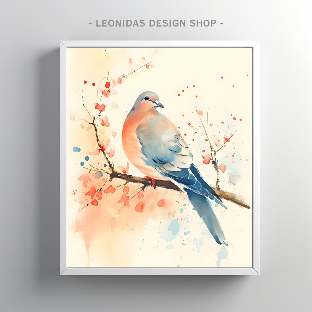 PRINTABLE Art Dove Print Bird Portrait Dove Decor Home Decor Nursery ...