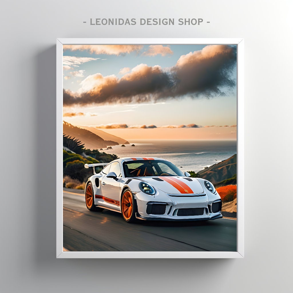 Porsche Print Porsche Art Porsche GT3RS Poster Exotic Car Wall Art Desk ...