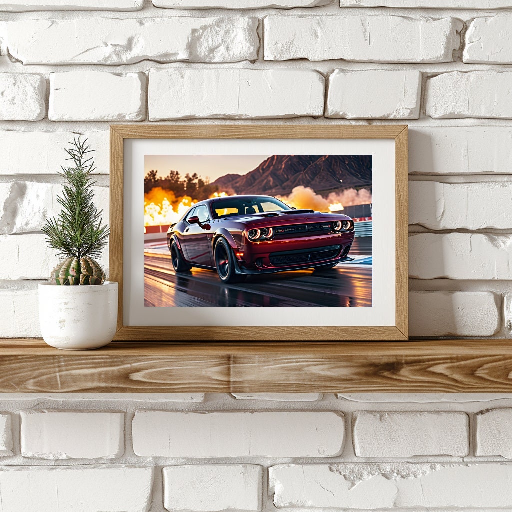 Dodge Demon Art Dodge Challenger Print Dodge Poster Dodge Gifts Muscle ...