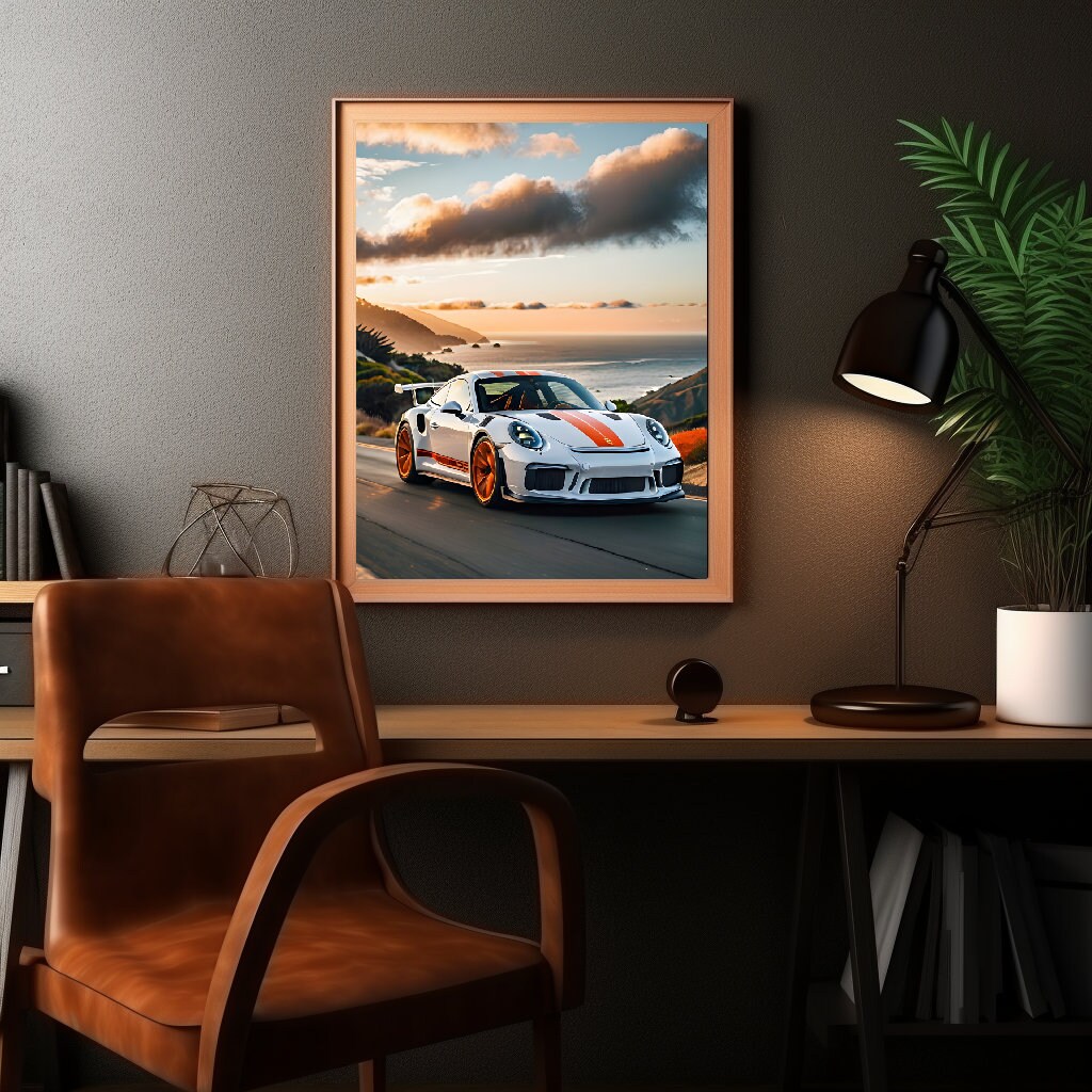 Porsche Print Porsche Art Porsche GT3RS Poster Exotic Car Wall Art Desk ...