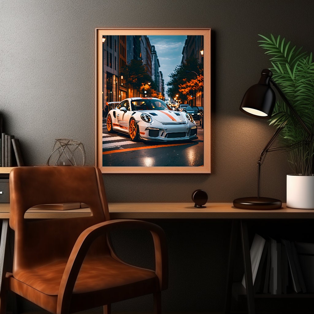 Porsche Print Porsche Art Porsche GT3RS Poster Exotic Car Wall Art Desk ...