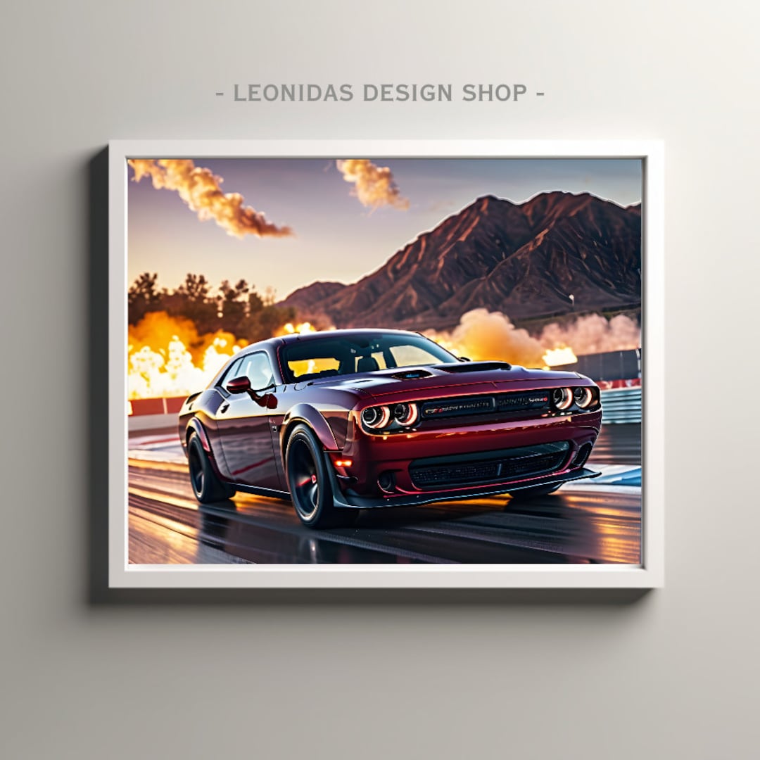 Dodge Demon Art Dodge Challenger Print Dodge Poster Dodge Gifts Muscle ...