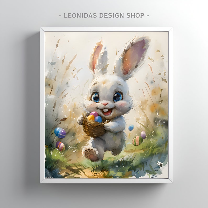 Cute Easter Bunny Printable Easter Wall Art Easter Print Spring Print ...