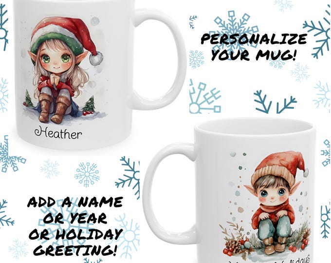 Personalized Elf Mug, Custom Christmas Mug, Holiday Gift Mug, Secret ...