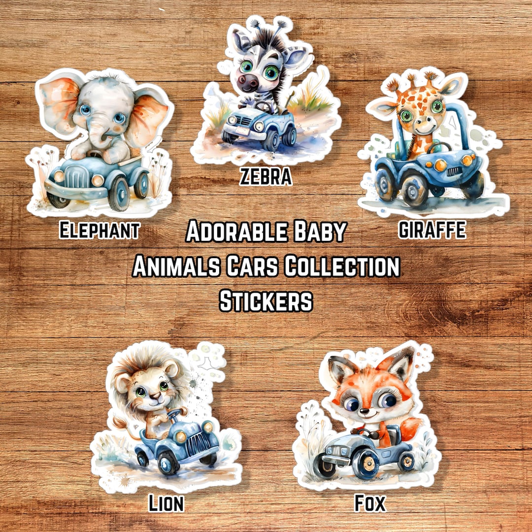 Toy Car Stickers Safari Animal Stickers Safari Stickers Zoo Stickers ...