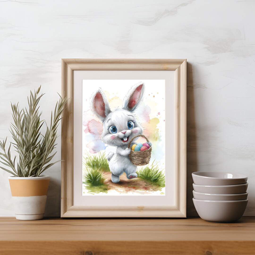 Cute Easter Bunny Printable Easter Wall Art Easter Print Spring Print ...