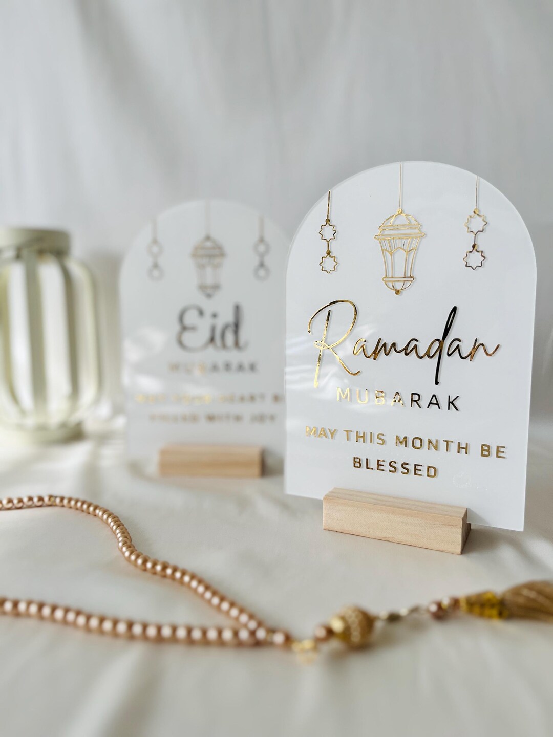 Ramadan and Eid Mubarak Acrylic Arch Signs: Islamic Decor (2 Pack) - Etsy