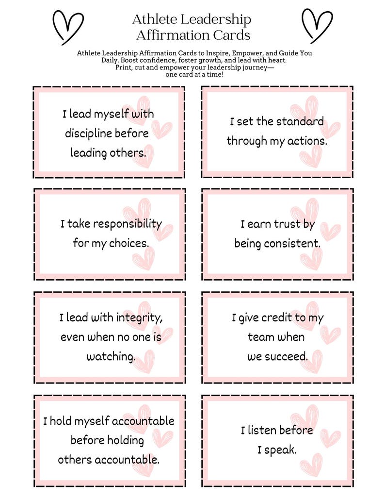 Digital Athlete Leadership Affirmation Cards – Build Confidence ...