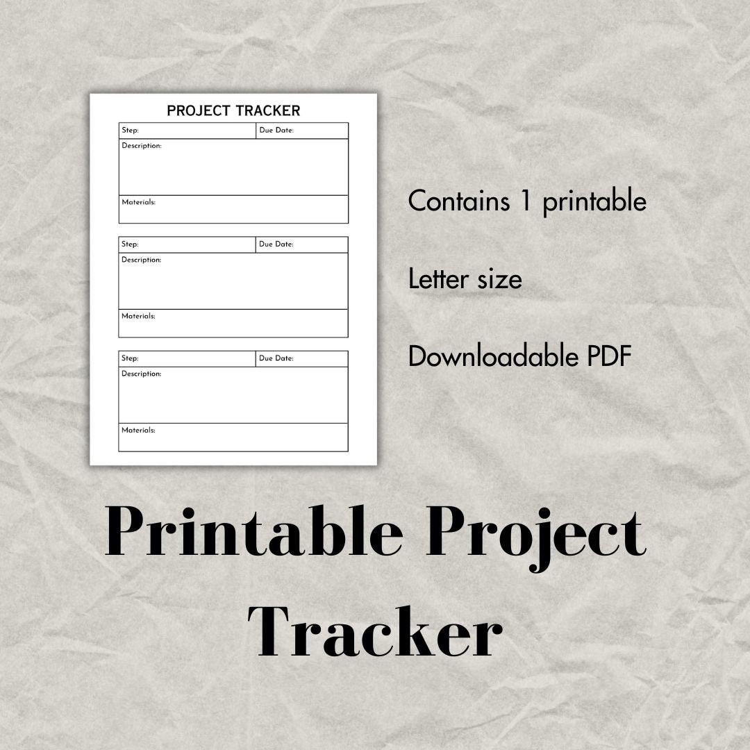 Printable Project Tracker - Etsy