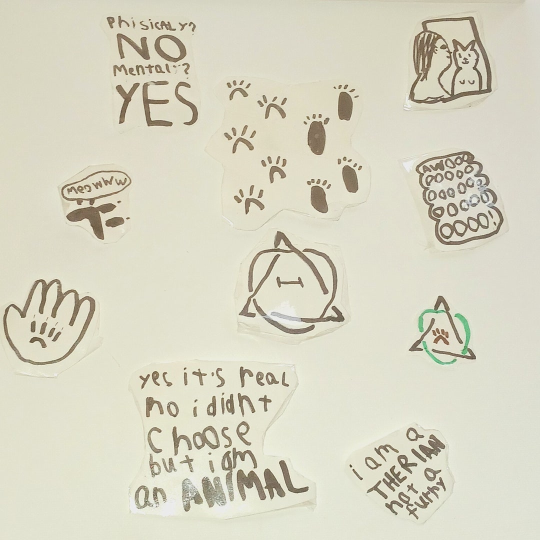 Handmade Therian Stickers 10 Peice - Etsy