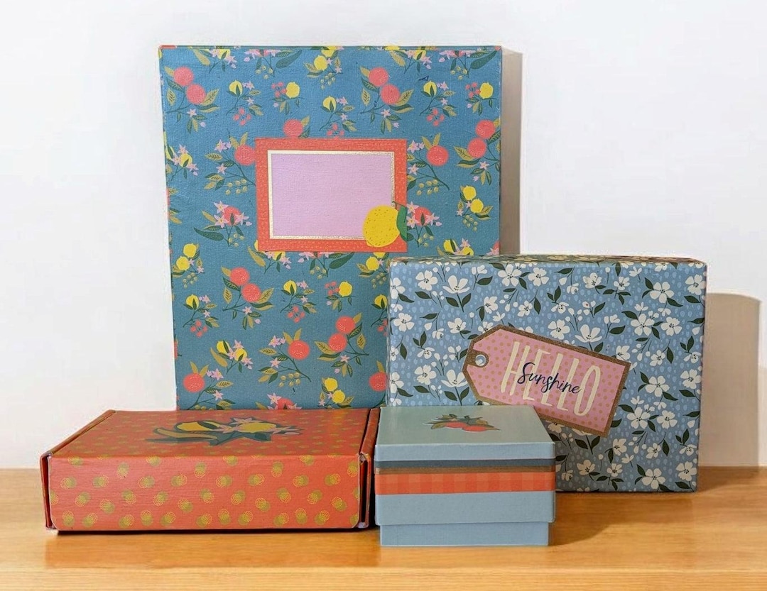 Handmade Upcycled Storage Boxes, Citrus Decor - Etsy