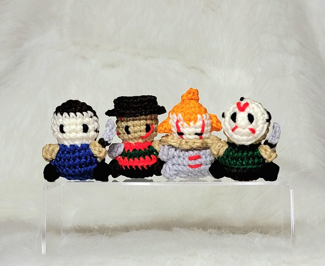 Set of 4 Mini Crochet Amigurumi Chibi Horror Characters - Handmade ...