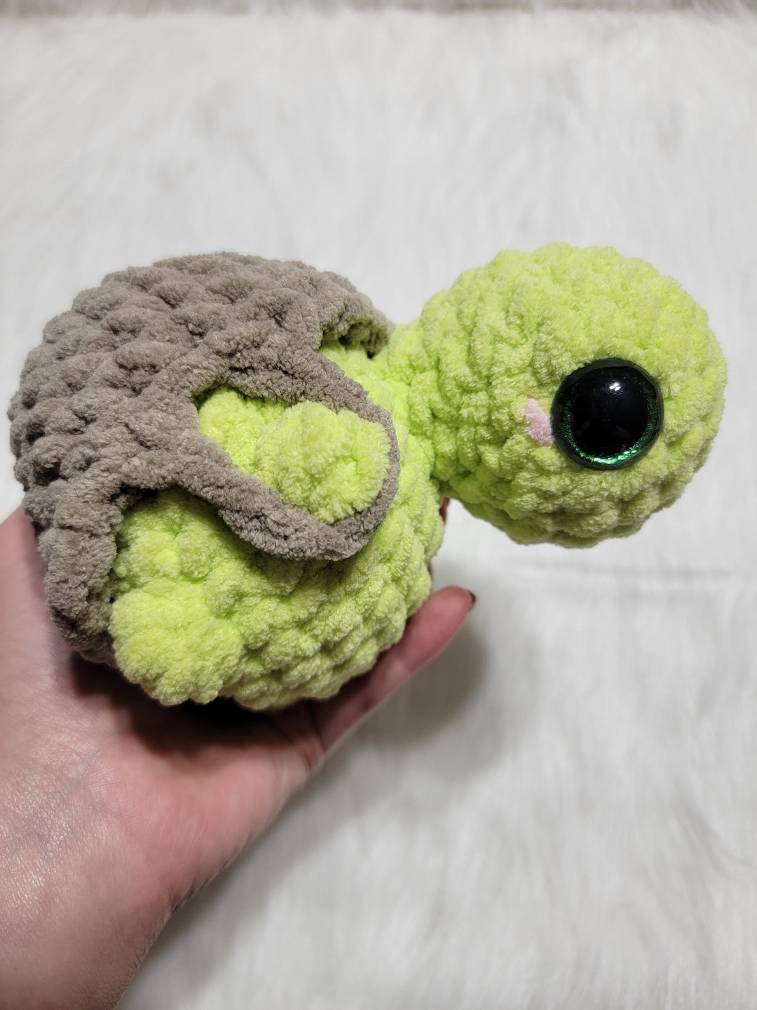 Crochet Plushie Cheeky Turtle With Removable Shell Handmade Amigurumi ...