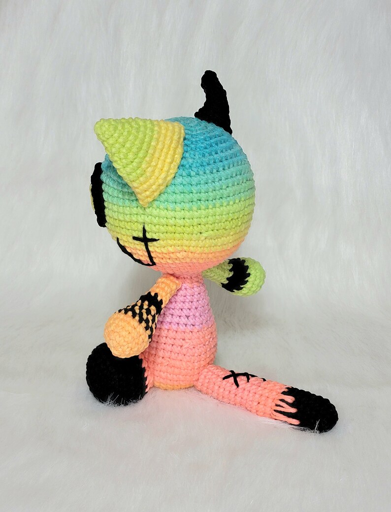 Pastel Zombie Cat, Creepy Cute Amigurumi, Unique Crochet Stuffie ...