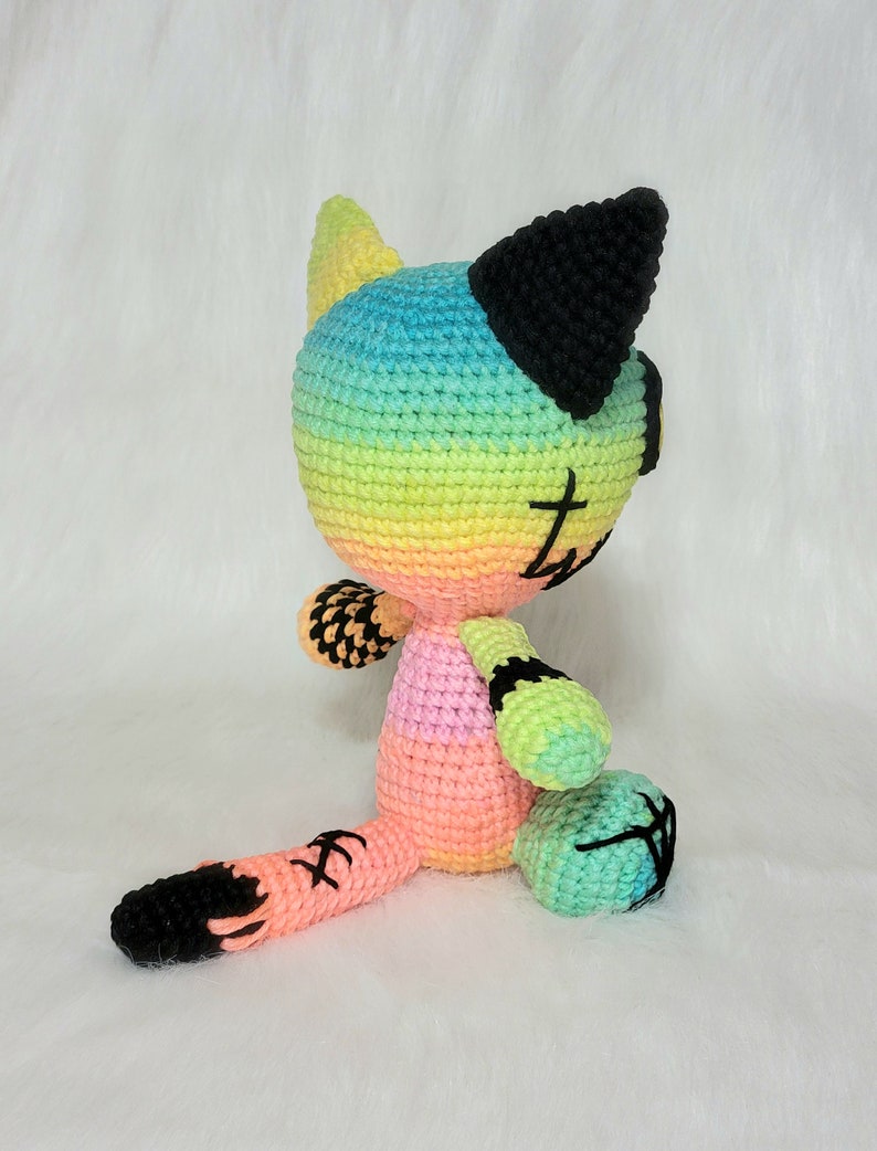 Pastel Zombie Cat, Creepy Cute Amigurumi, Unique Crochet Stuffie ...