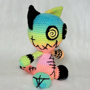 Pastel Zombie Cat, Creepy Cute Amigurumi, Unique Crochet Stuffie ...