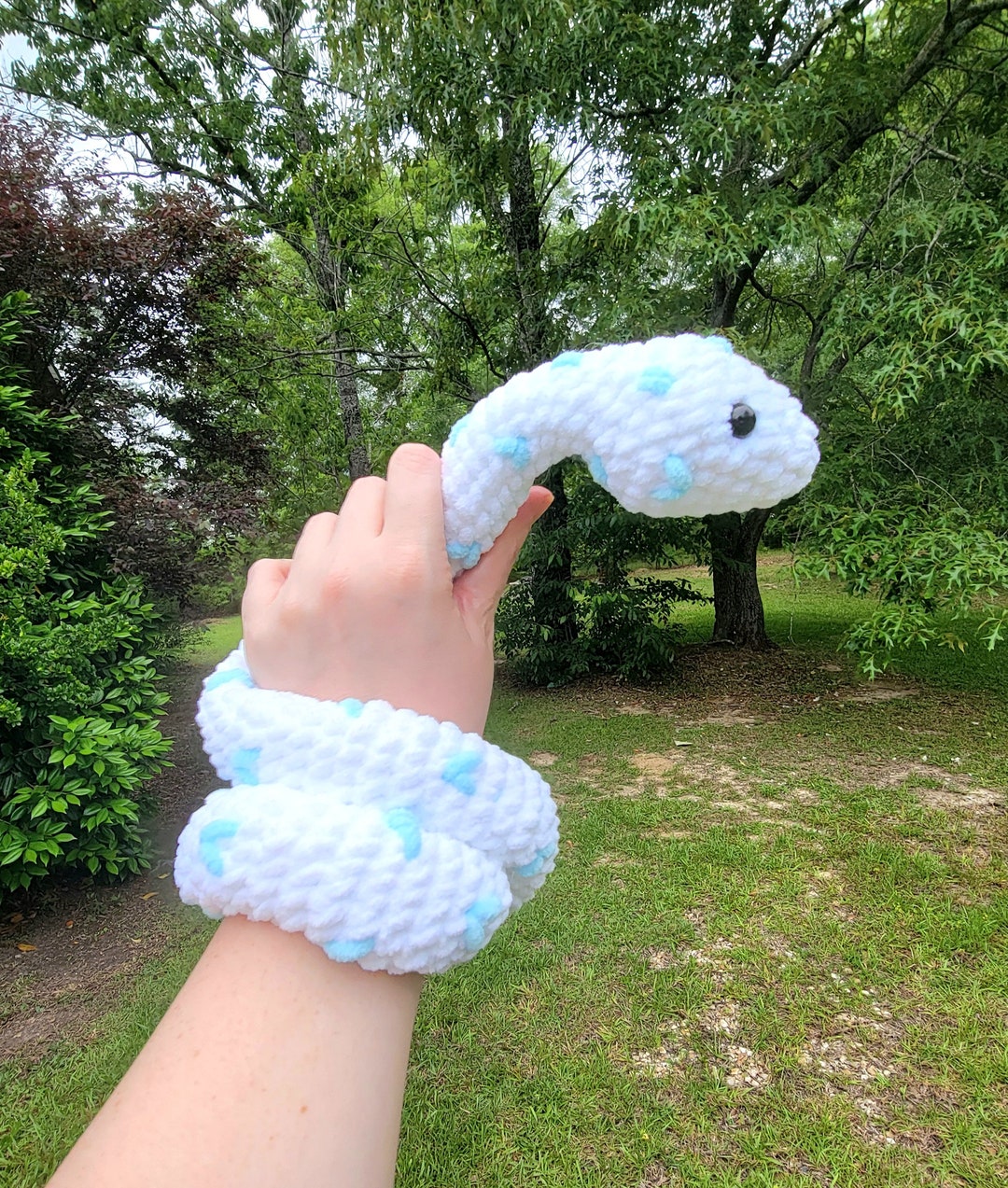 Crochet Snake Amigurumi - Pastel Heart Scales, Soft Yarn Fun Reptile ...