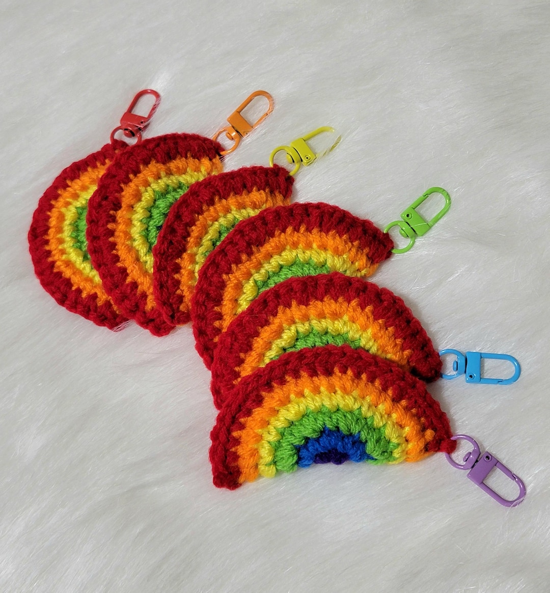 Rainbow Crochet Fidget Toy With Satisfying Snap | Keychain Clip for ...