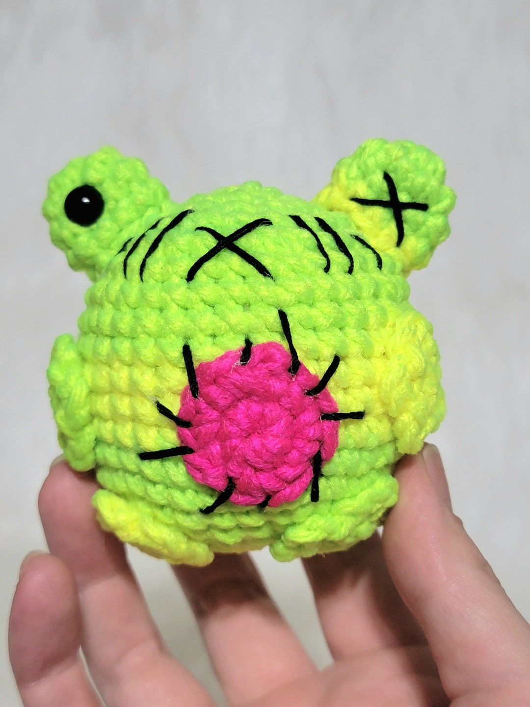 Emotional Support Zombie Frog, Crochet Frog Stuffie, Handmade Cute ...