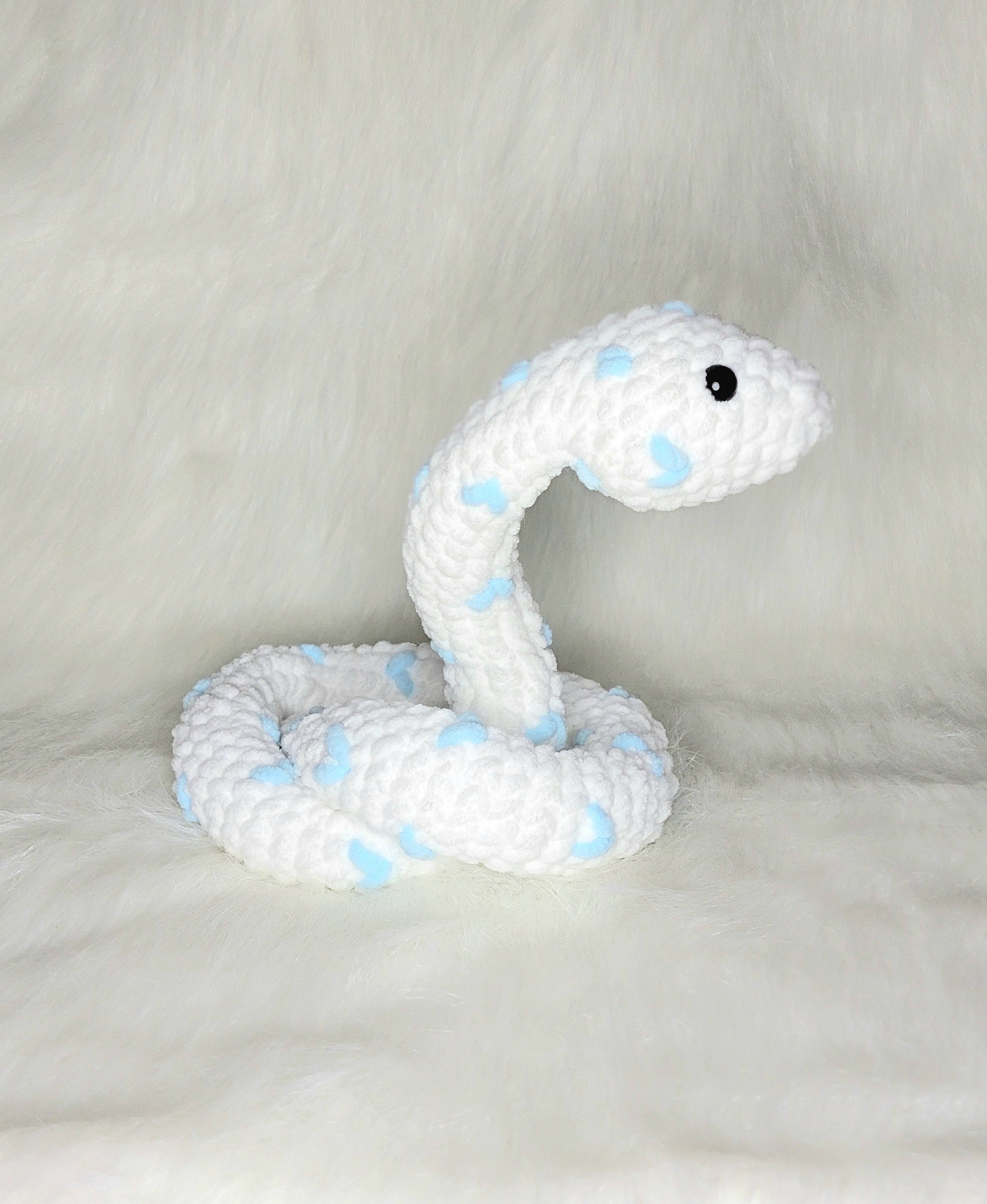 Crochet Snake Amigurumi Pastel Heart Scales, Soft Yarn Fun Reptile ...