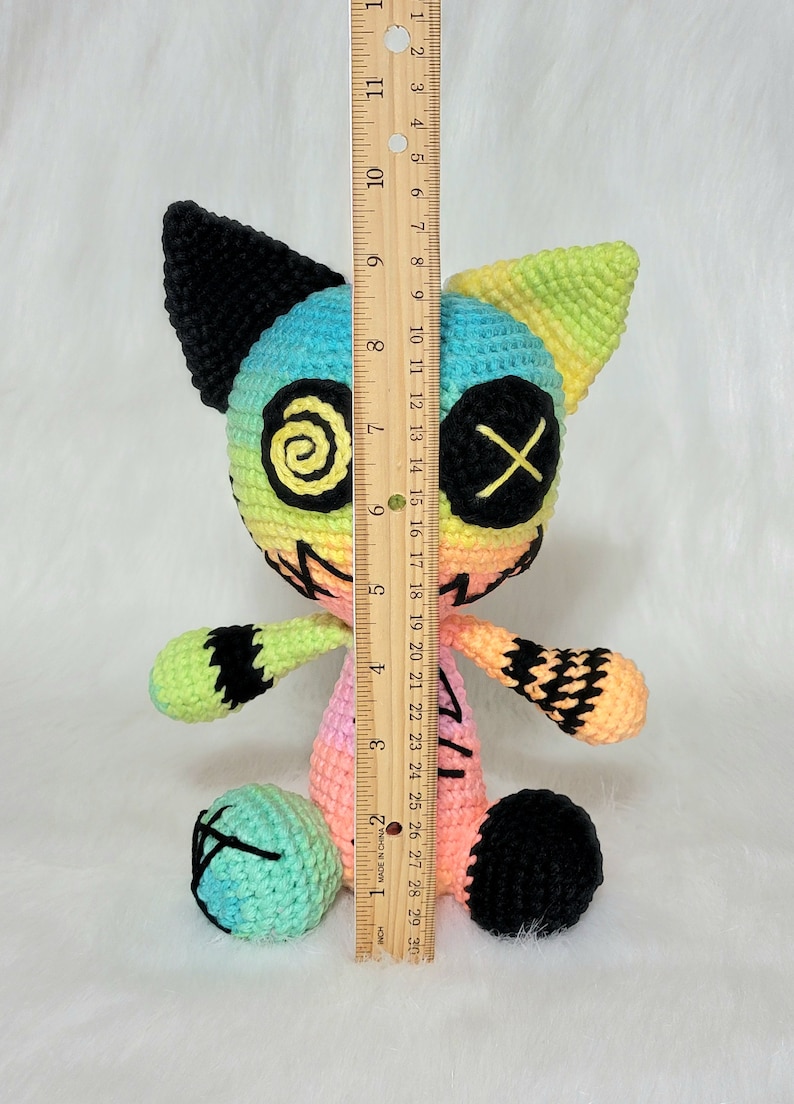 Pastel Zombie Cat, Creepy Cute Amigurumi, Unique Crochet Stuffie ...
