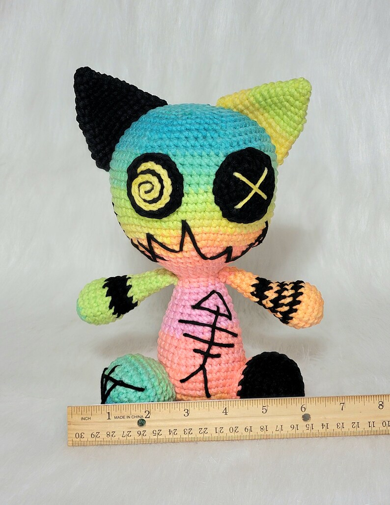 Pastel Zombie Cat, Creepy Cute Amigurumi, Unique Crochet Stuffie ...