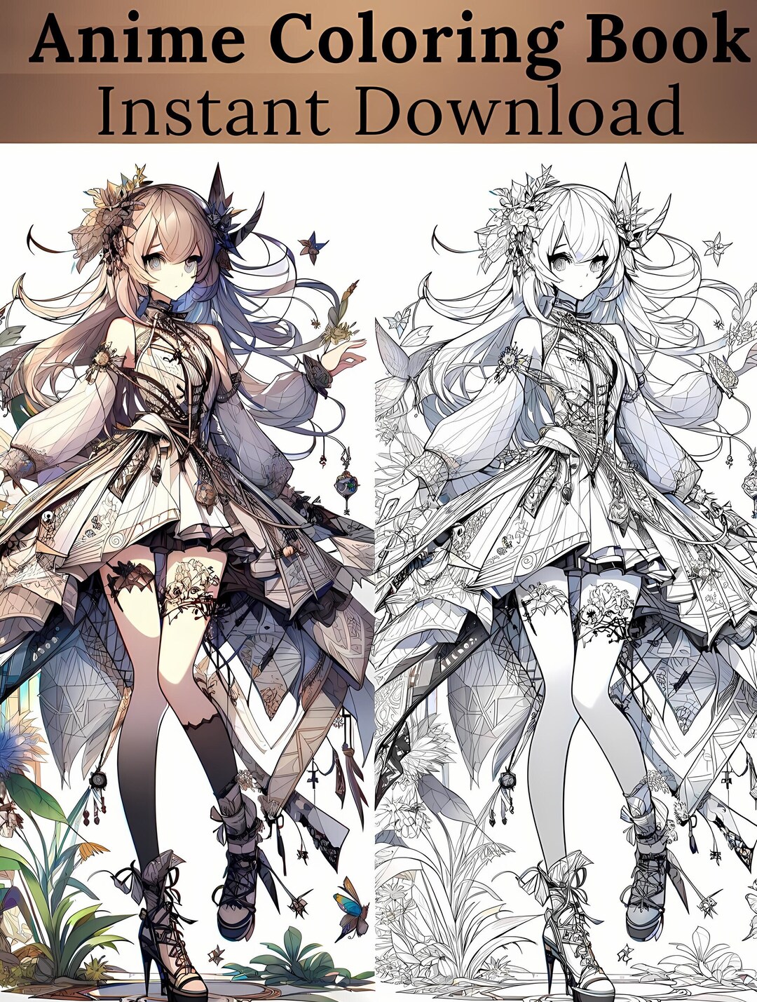 Anime Coloring Book for Adult Coloring Book Pages Anime Girls and ...