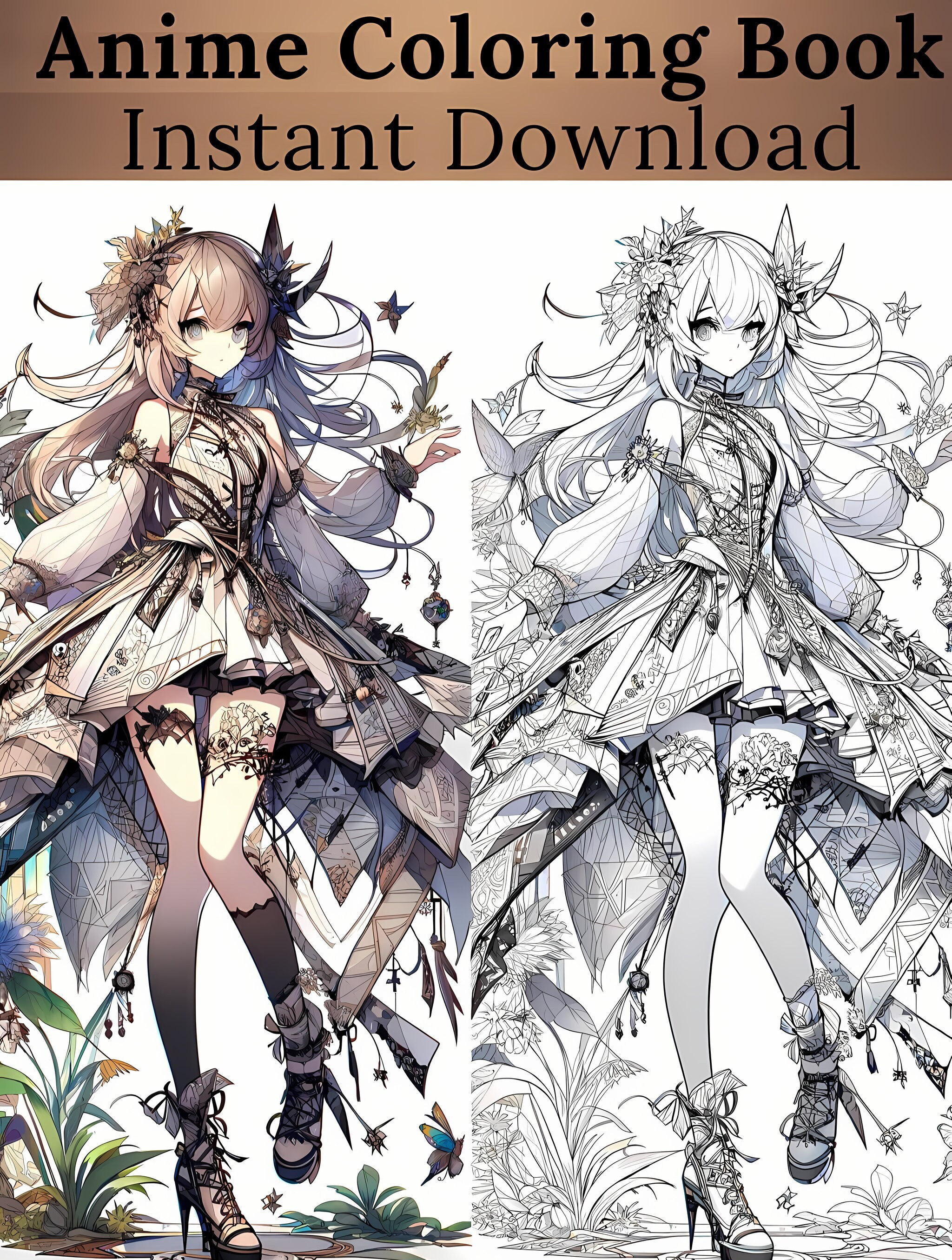 Anime Coloring Book for Adult Coloring Book Pages Anime Girls and ...
