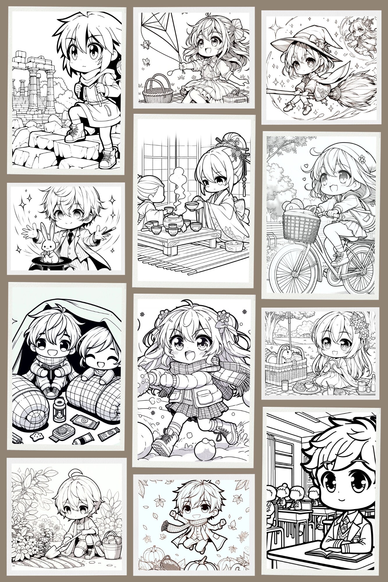 Kawaii Anime Chibi Printable Coloring Book for Children & Anime Fans ...