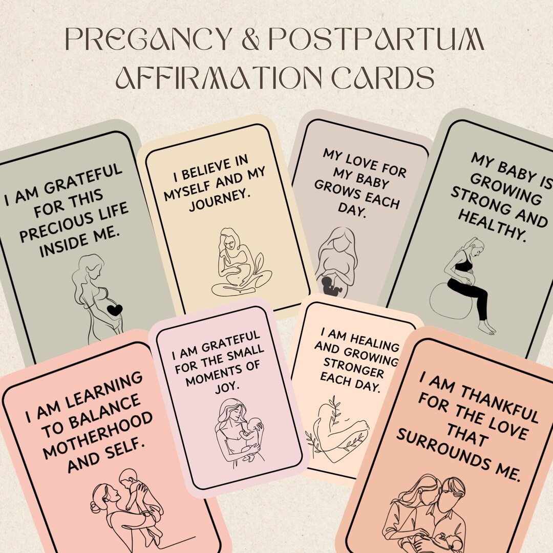 32 Pregnancy and Postpartum Affirmation Cards | Encouraging Cards ...