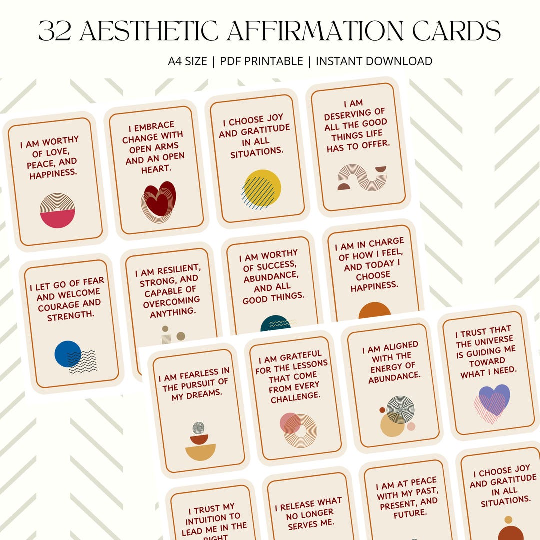 32 Printable Affirmation Cards | 2025 Affirmation Cards | Digital ...