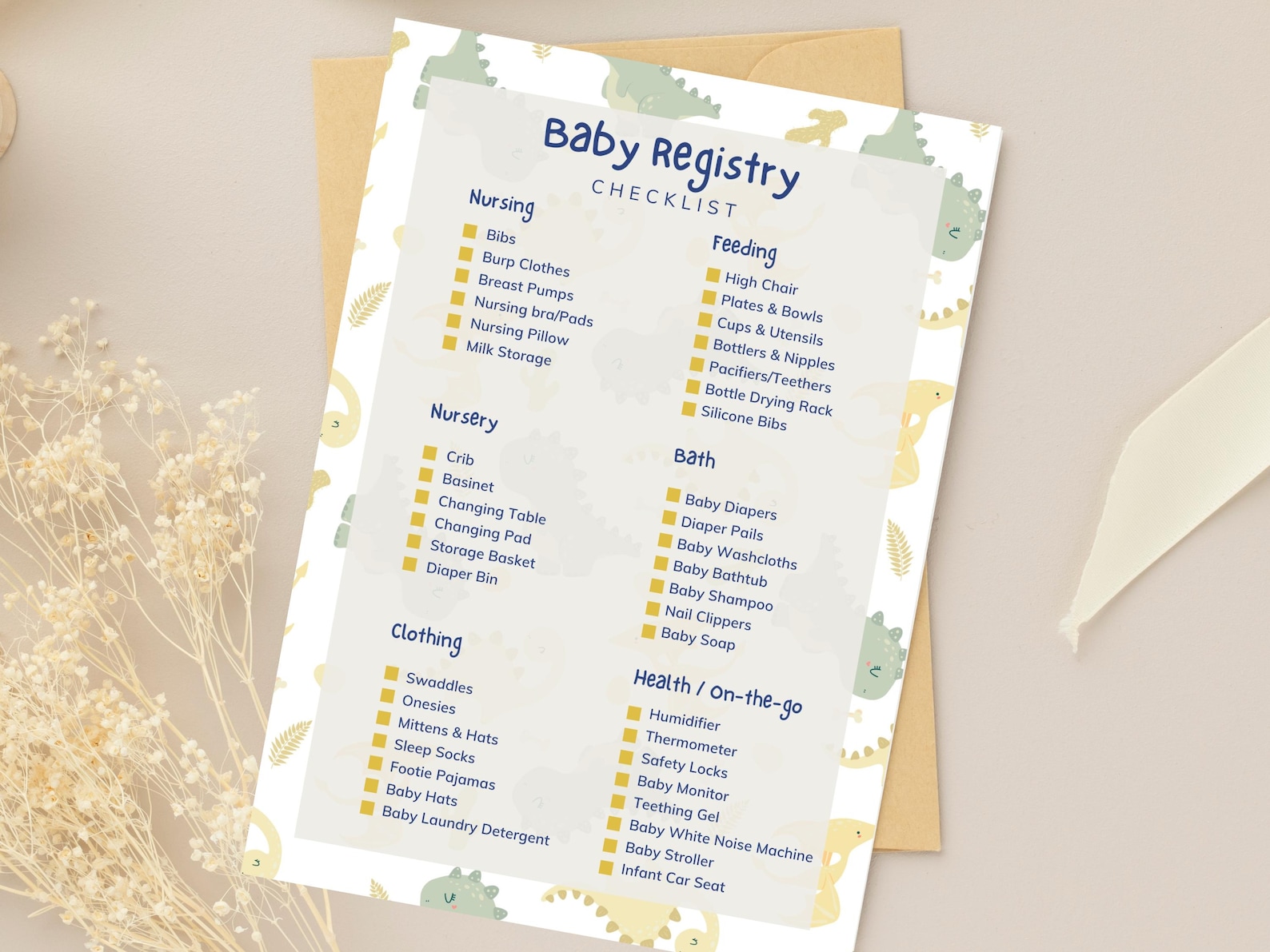 Printable Baby Checklist | Baby Checklist | Newborn Registry Checklist ...