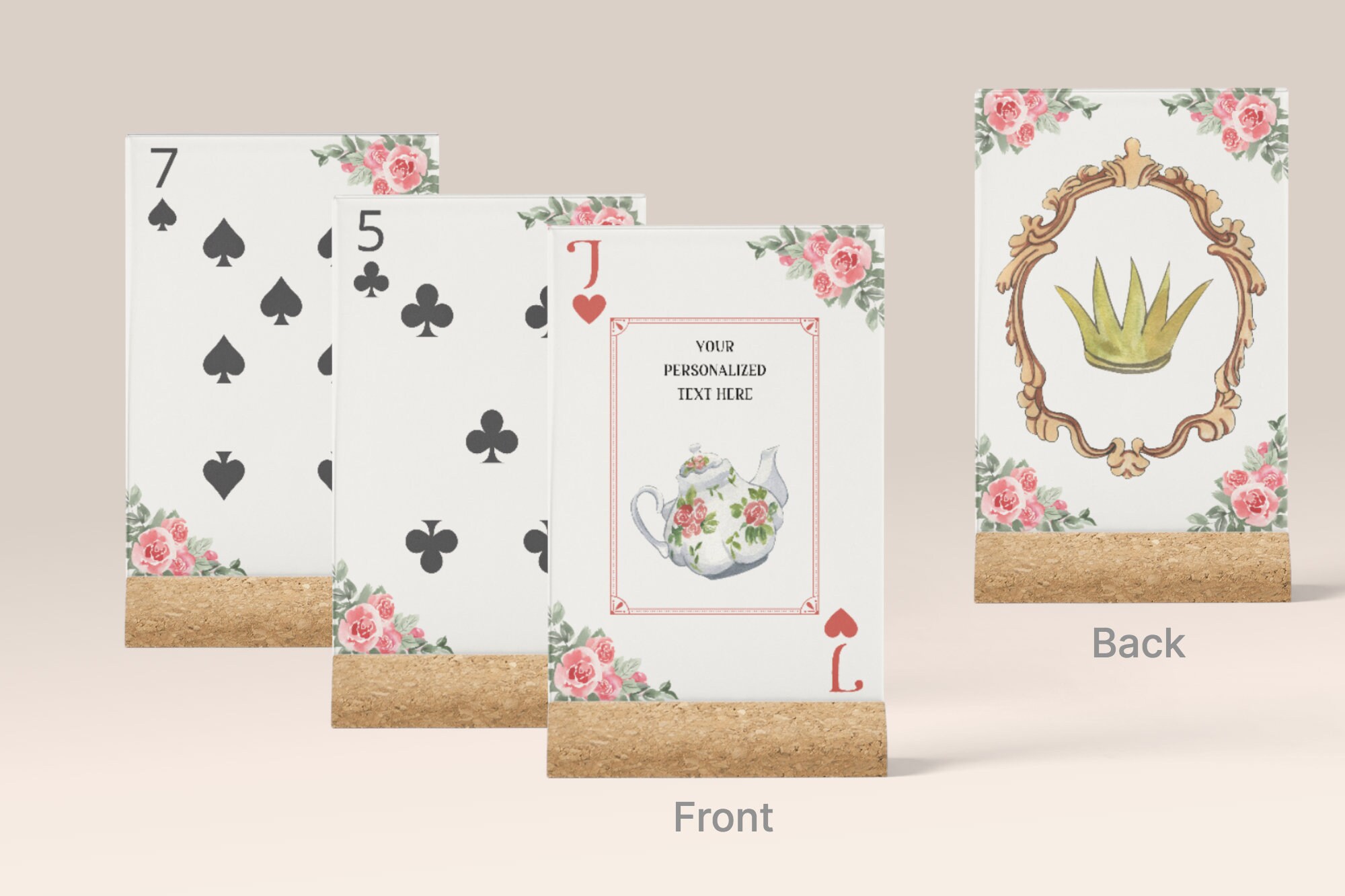 Printable Wonderland Jumbo Card Deck Editable Wonderland Table Numbers ...