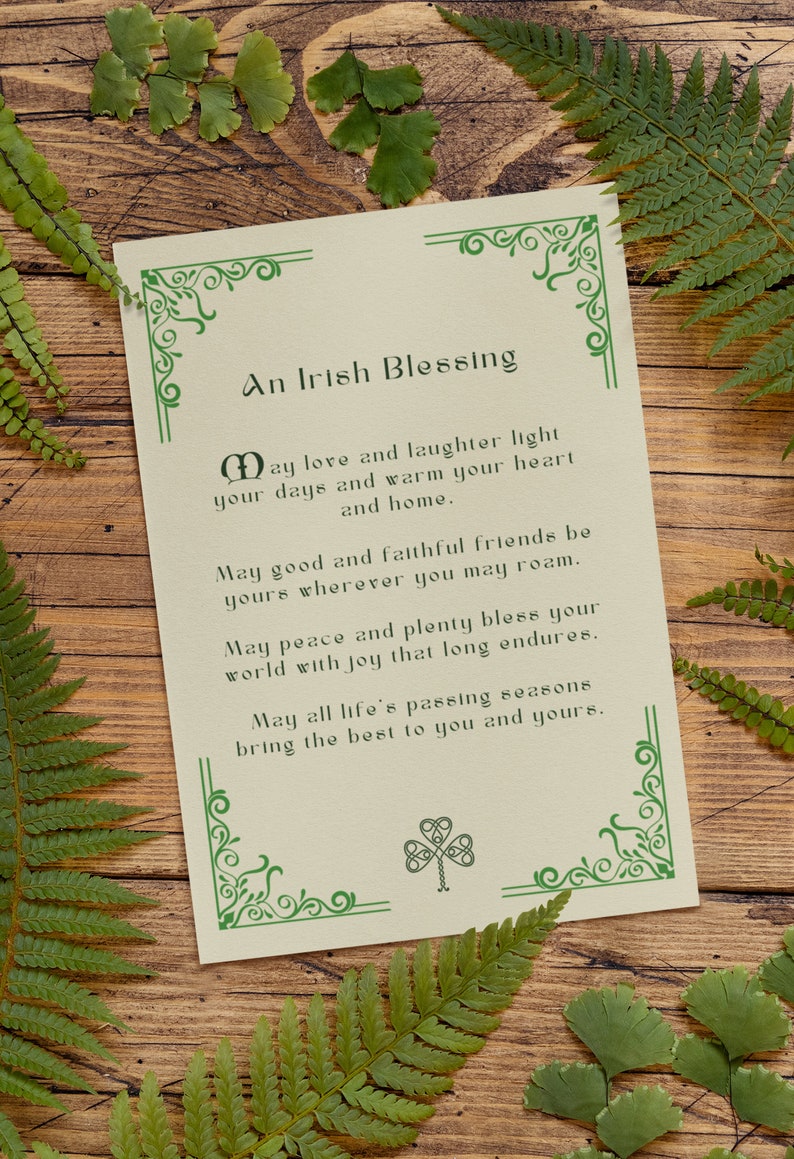 Printable Irish Blessing may Love and Laughter Light Your Days Variety of Sizes - Etsy