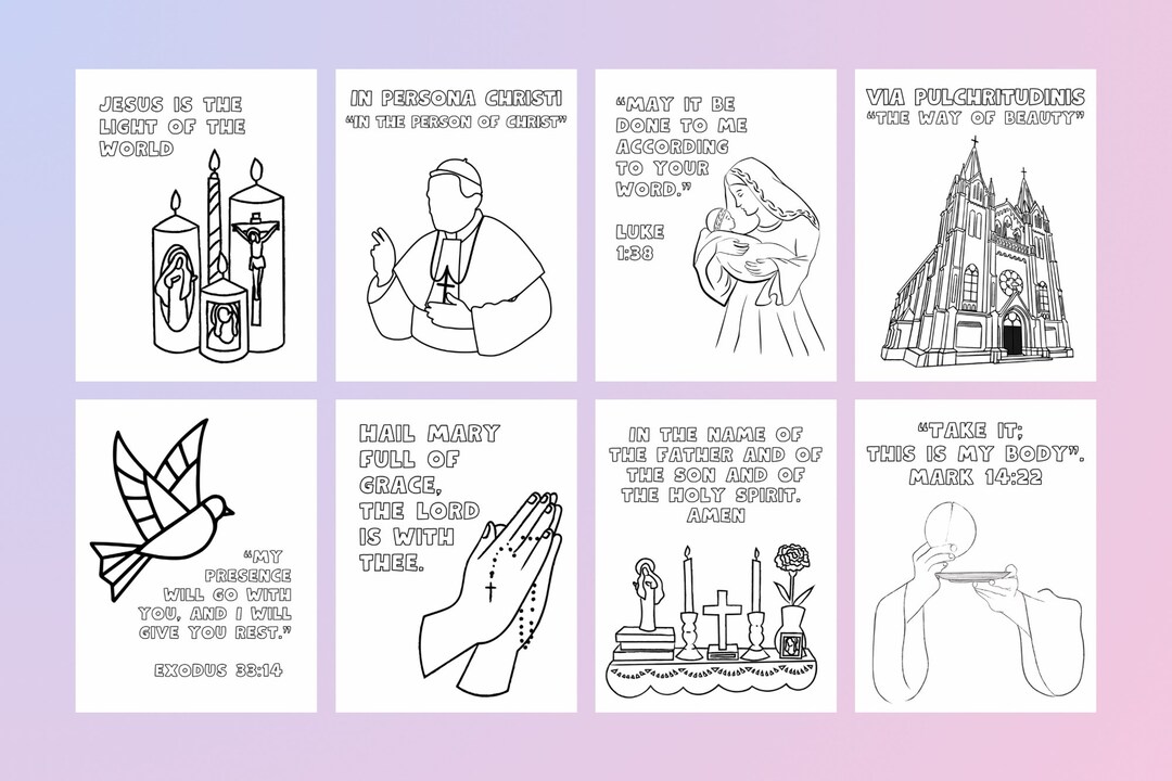Printable Catholic Coloring Pages Bible & Catechism Activities for Kids ...