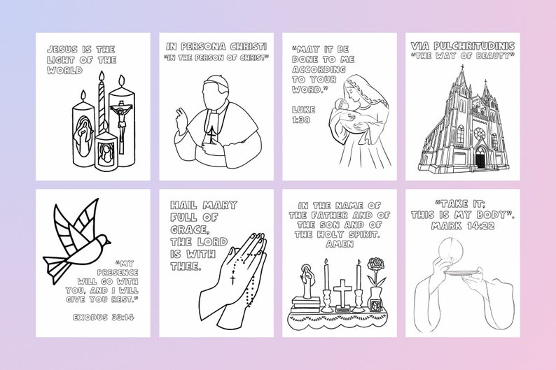 Printable Catholic Coloring Pages Bible & Catechism Activities for Kids ...