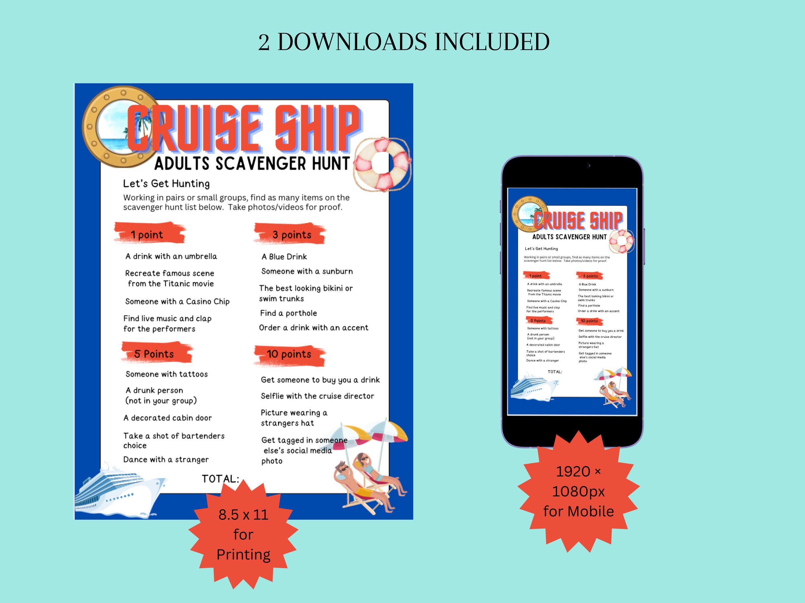 Adults Cruise Ship Scavenger Hunt Group Vacation Game for 21+ - Etsy