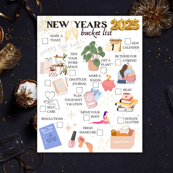 New Year Bucket List - Etsy