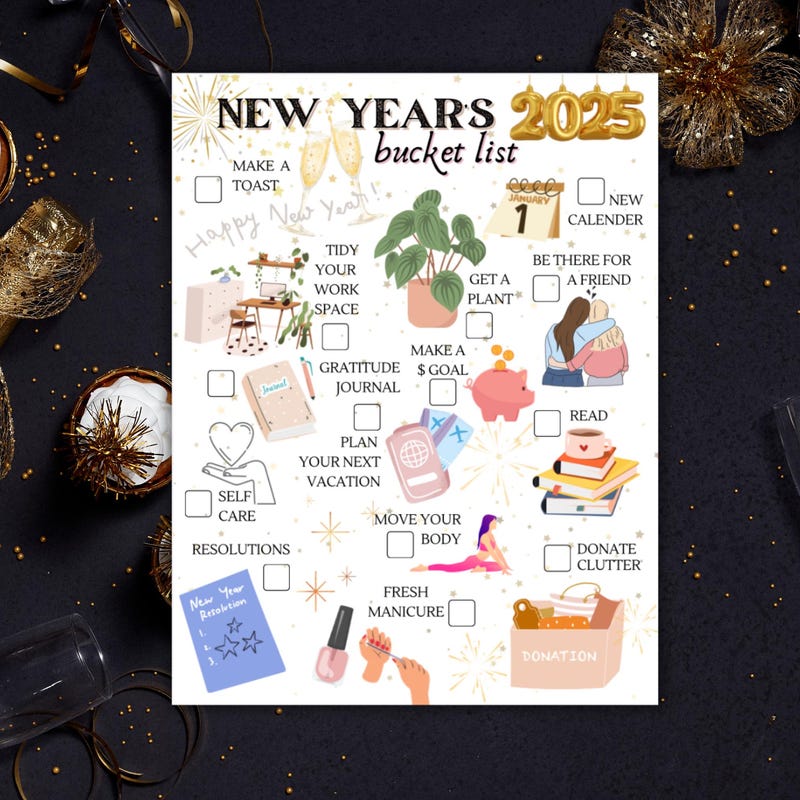 New Year Bucket List - Etsy