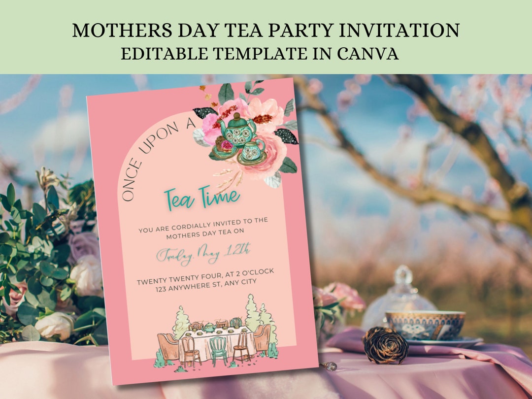 Customizable Mothers Day Tea Invitation / Tea Party / Boho Floral Theme ...