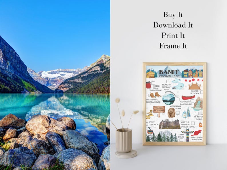 Banff Bucket List Printable Illustrated Checklist for Visiting Banff ...